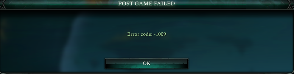 new error while trying to host mp game (error code -1009) | Paradox Interactive Forums